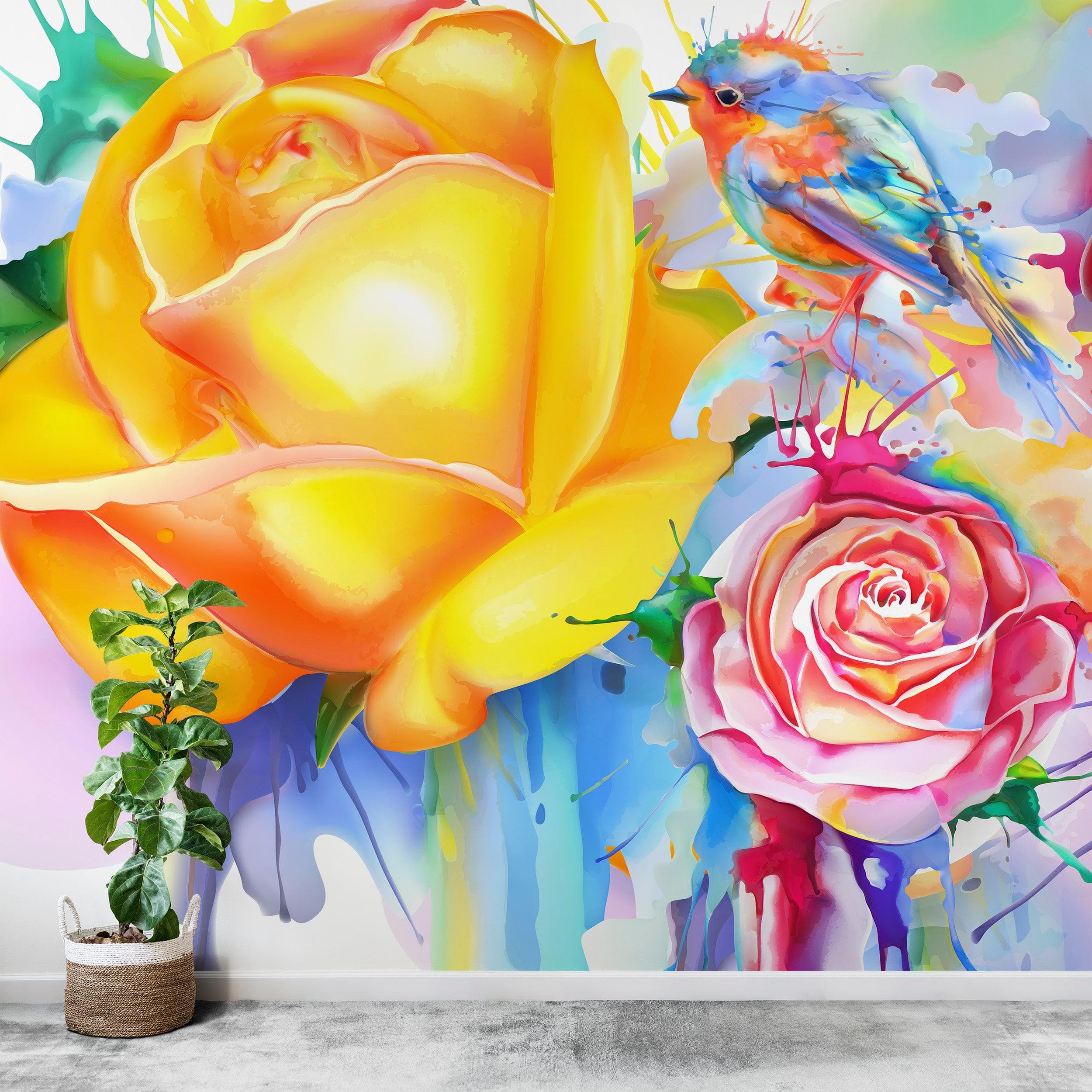 Watercolor Floral Wallpaper - StickerBrand