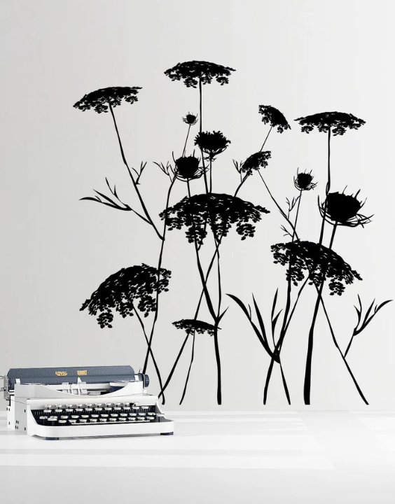 Black Flower Wall Decals - StickerBrand