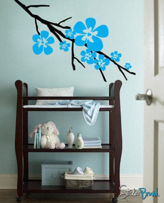 Blue Flower Wall Decals - StickerBrand